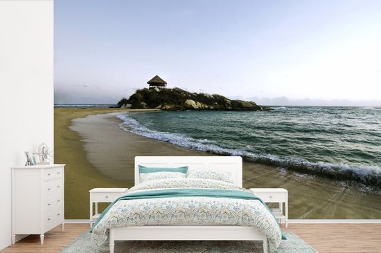 Behang - Fotobehang Rustig Caraïbisch strand in de ochtend bij Santa ...