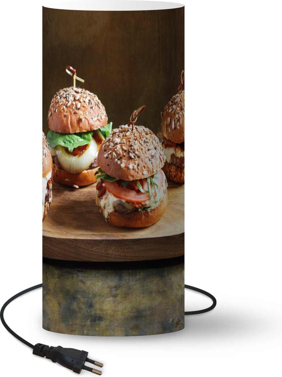 Lampe Hamburger - Hamburgers au boeuf et au poulet sur planche à ...