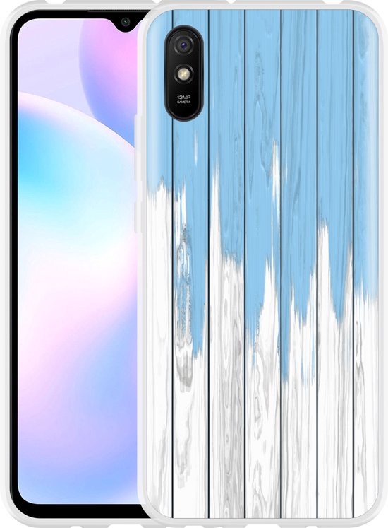 Xiaomi Redmi 9AT Hoesje Dripping blue paint - Designed by Cazy | bol