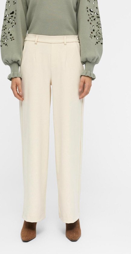 Object Objlisa Mw Wide Pant Noos Broeken Dames - Zand - Maat 34 | bol