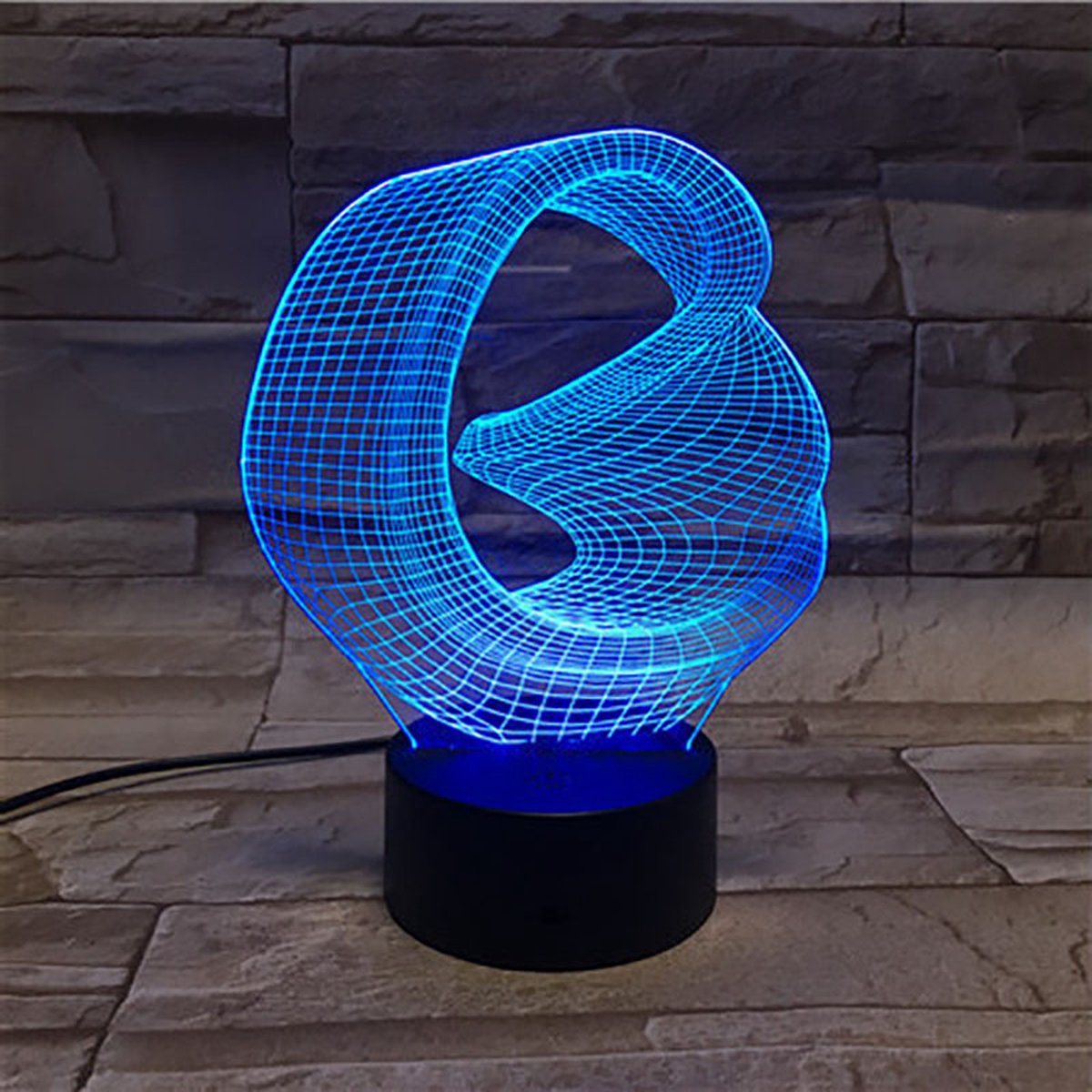 3D Led Lamp Met Gravering - RGB 7 Kleuren - Illusie | bol.com
