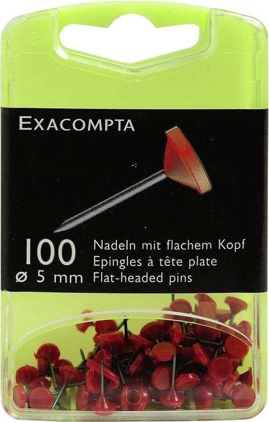 2x Doos met 100 prikbordspelden met platte kop effen - punthoogte 8mm ...