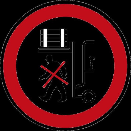 Niet onder last heftruck lopen sticker 100 mm | bol