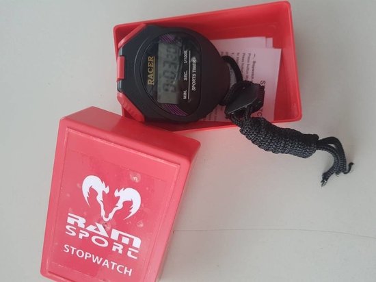 Digitale sport stopwatch - Groot display - Zwart/rood Compleet en ...