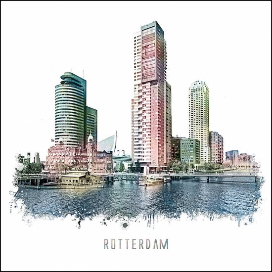 Rotterdam poster | Kop van Zuid | vintage poster | 30x30 | bol