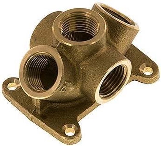 G 1/2'' Messing Muurplaat 5-weg Luchtdoorvoer 16 Bar - FL5-F-B-012G | bol