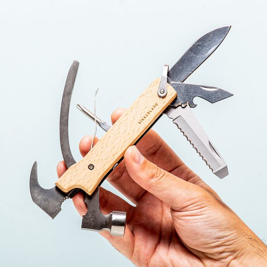 Kikkerland Multitool hamer - 10 in 1- Platte schroevendraaier - Flesopener - Ruimer -... | bol