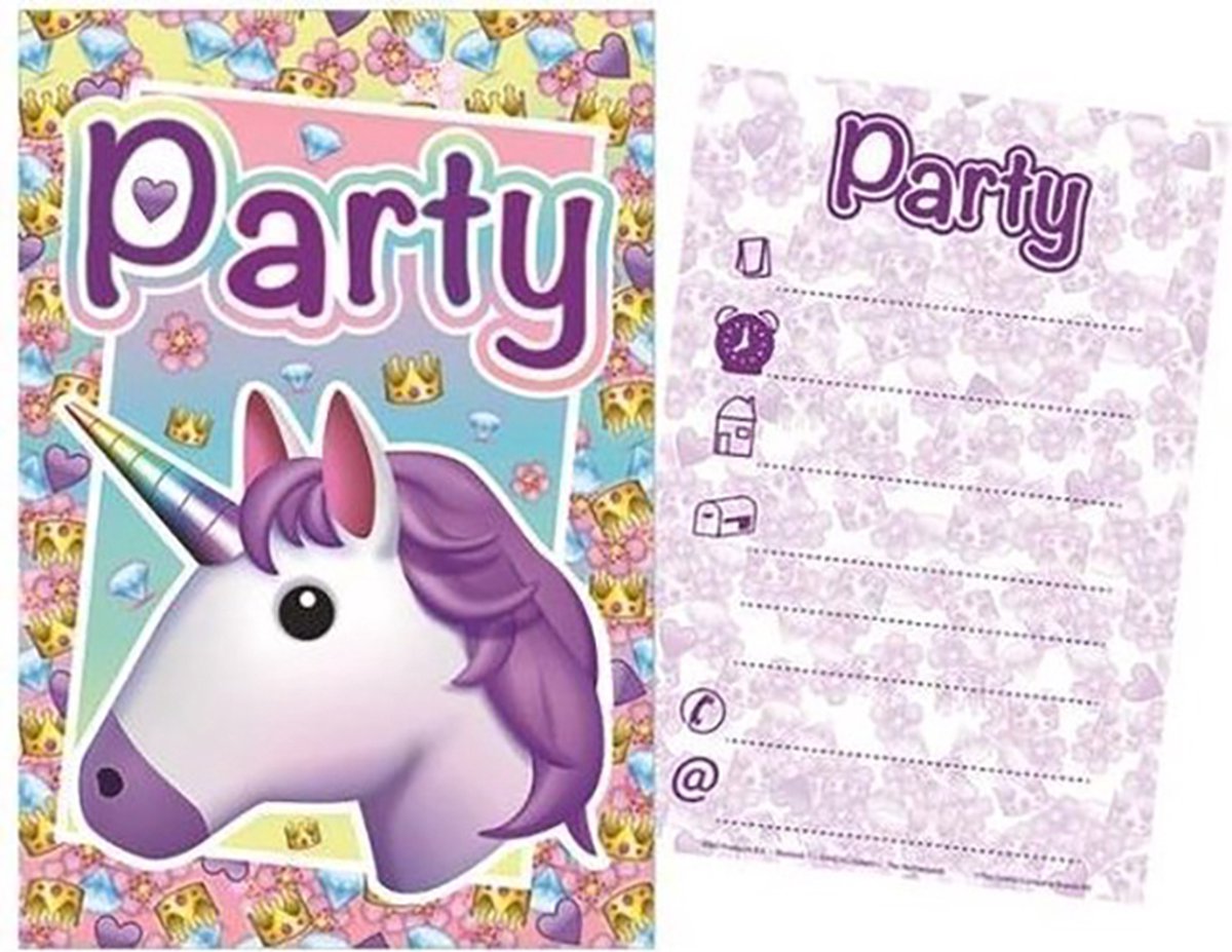 Unicorn Uitnodigingen - Kinderfeestje - Eenhoorn Uitnodigingskaarten -... | bol.com