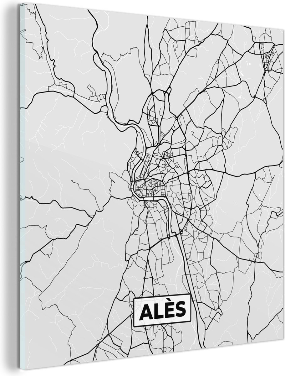Peinture sur Verre - Carte - Plan de Ville - Alès - Carte - France ...