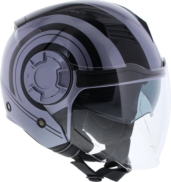 Vito Isola jethelm glans grijs zwart S - Scooterhelm & Motorhelm | bol.com