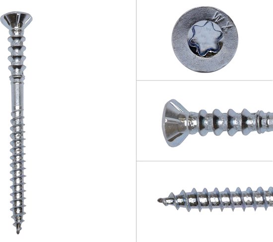 Wovar Stelschroeven Verzinkt 6 x 80 mm Torx 25 | Doos 100 stuks | bol.com