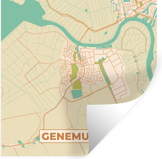 Muurstickers - Sticker Folie - Plattegrond - Kaart - Stadskart ...