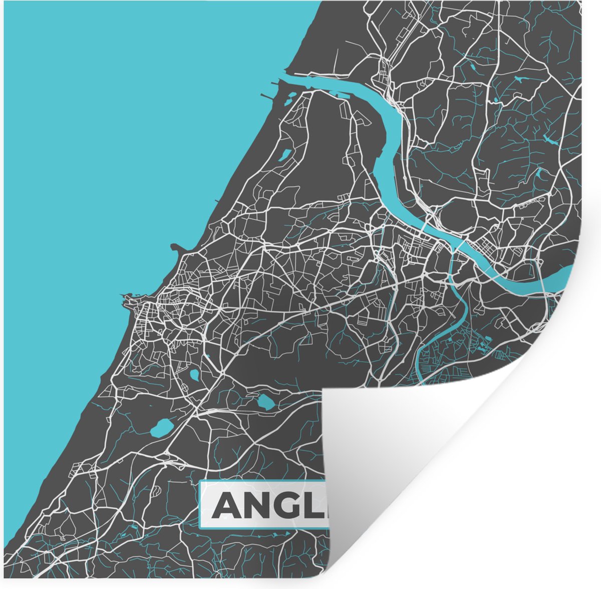 Stickers muraux - Anglet - France - Carte - Plan de ville - Plan d ...