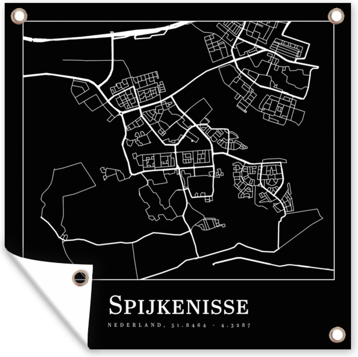 Tuinposters Spijkenisse - Kaart - Stadskaart - Plattegrond - 50x50 cm ...