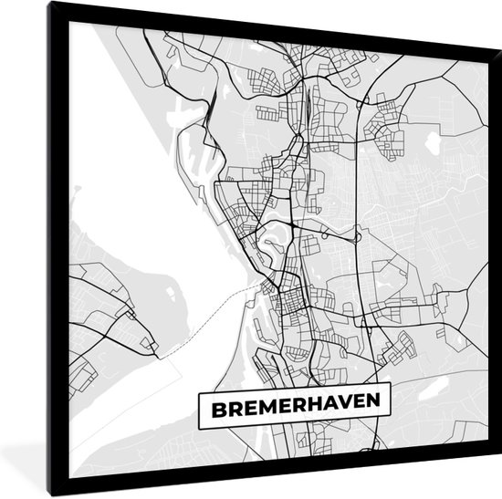 Fotolijst incl. Poster - Plattegrond - Duitsland - Bremerhaven - Kaart ...