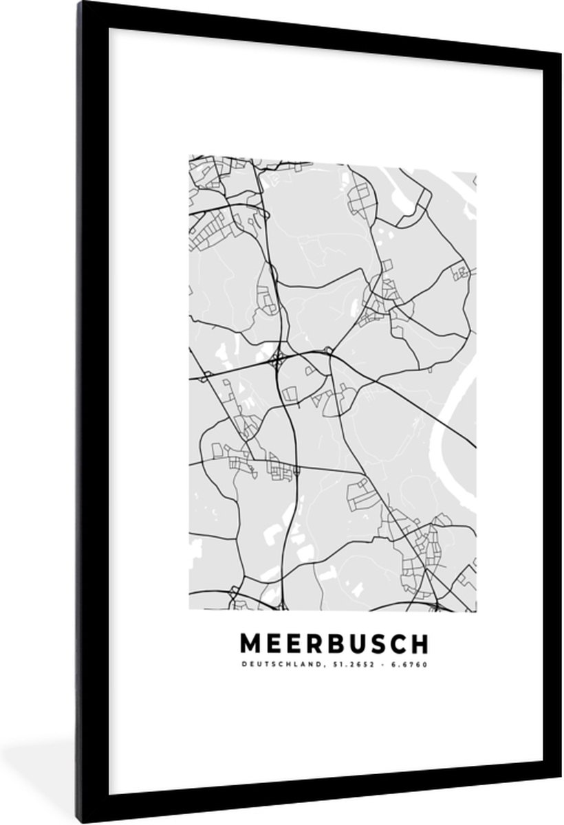 Fotolijst incl. Poster - Stadskaart - Meerbusch - Kaart - Duitsland ...
