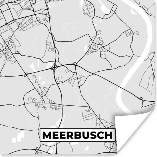 Poster Duitsland - Stadskaart - Plattegrond - Kaart - Meerbusch - 50x50 ...