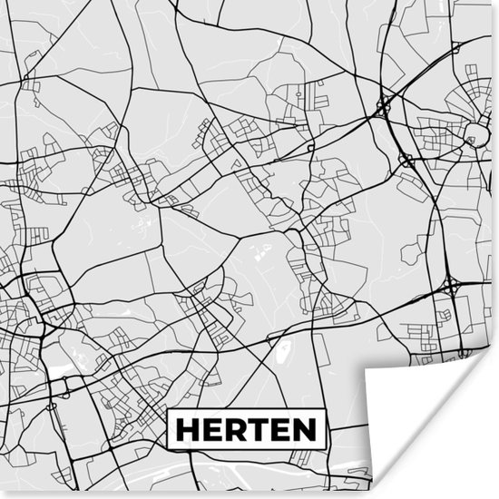 Poster Kaart - Stadskaart - Duitsland - Herten - Plattegrond - 50x50 cm ...