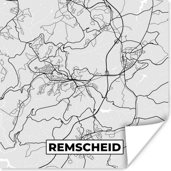 Poster Plattegrond - Remscheid - Kaart - Stadskaart - Duitsland ...