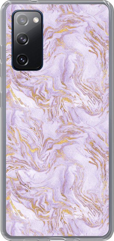 Samsung Galaxy S20 FE hoesje - Abstract - Marmer - Goud - Paars - Patroon - Siliconen... | bol.com