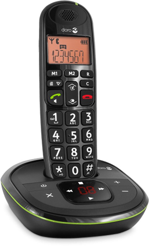 Doro PhoneEasy 105WR - Single DECT telefoon - Antwoordapparaat - Zwart ...
