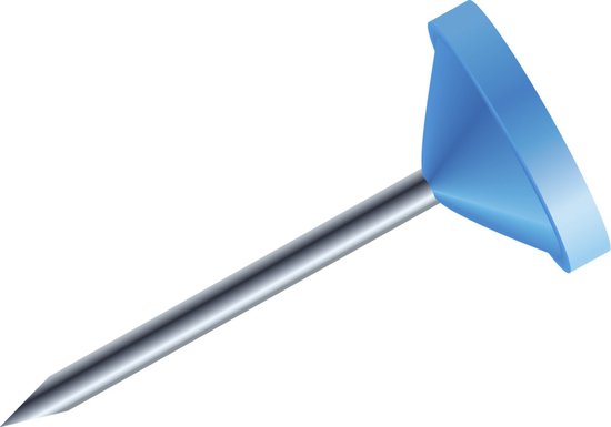 Doos met 100 prikbordspelden met platte kop effen - punthoogte 8mm ...