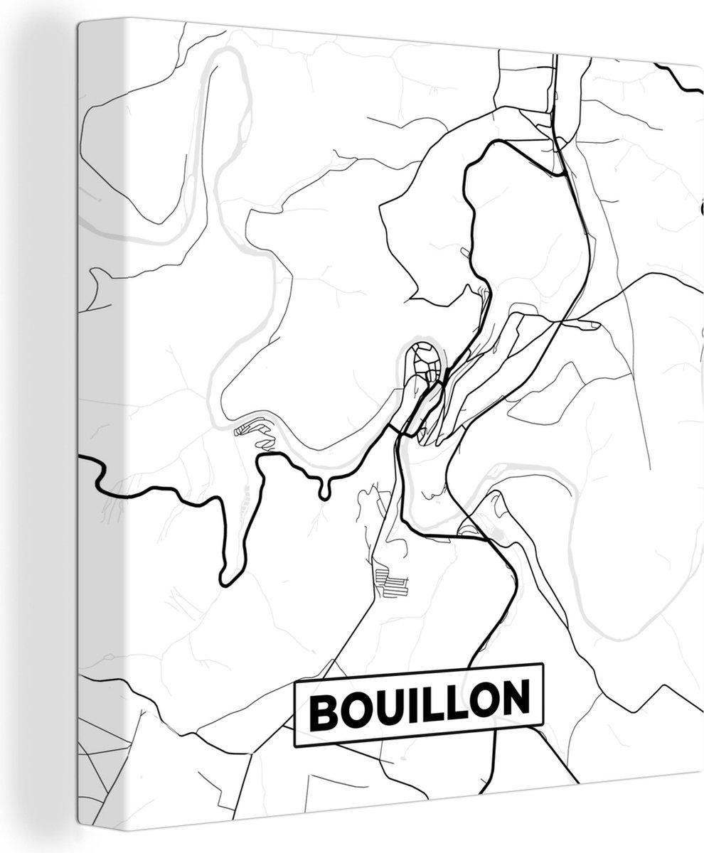 Tableau Tableau België - Bouillon - Plan de Ville - Carte - Zwart Wit ...