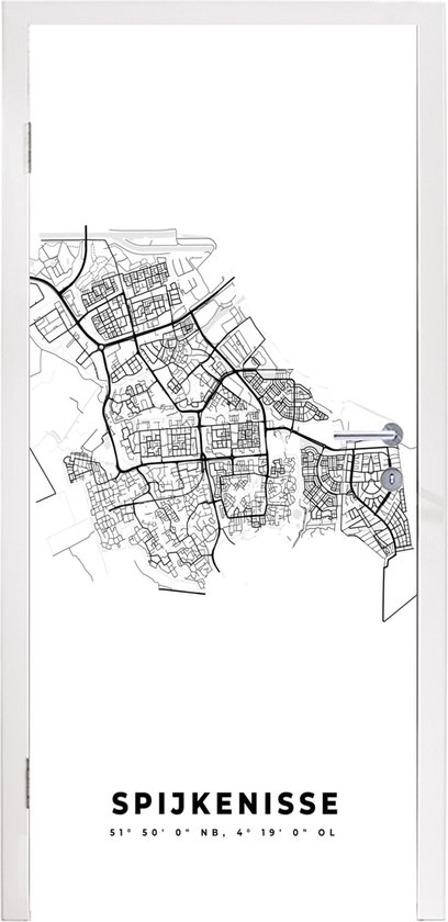 Deursticker Kaart – Plattegrond – Stadskaart – Spijkenisse – Nederland ...
