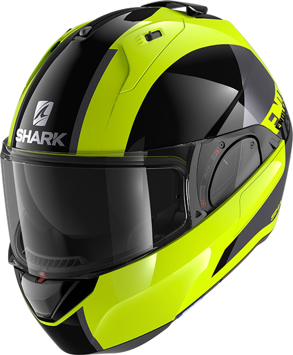 SHARK EVO ES ENDLESS Motorhelm Systeemhelm Geel Zwart Zilver - Maat XS | bol.com