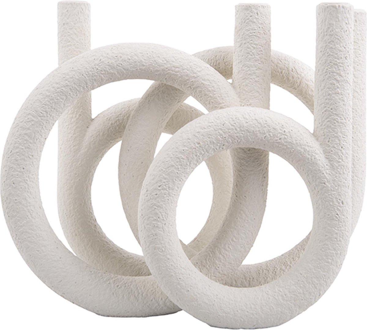 Present Time Kandelaar Rings - Polyresin - Wit - 38x14,5x30cm | bol.com