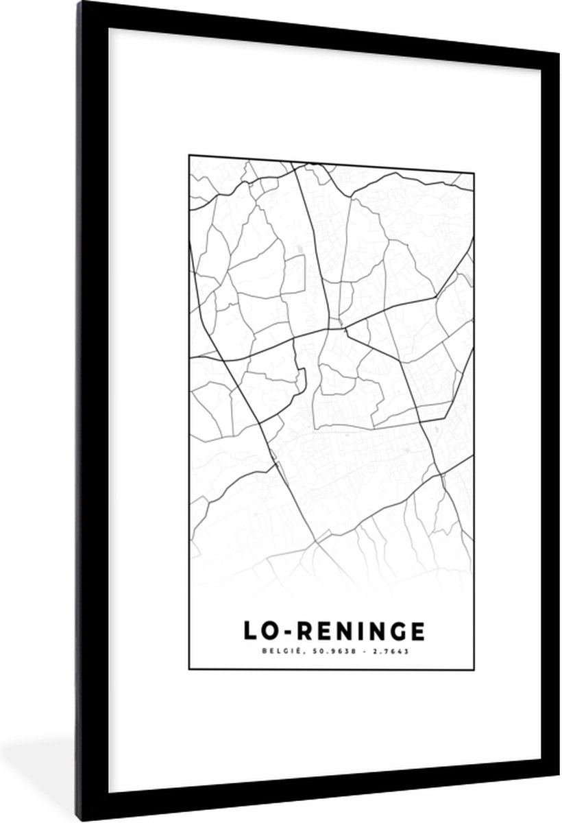 Poster Zwart Wit - Stadskaart – Plattegrond – België – Zwart Wit – Lo ...