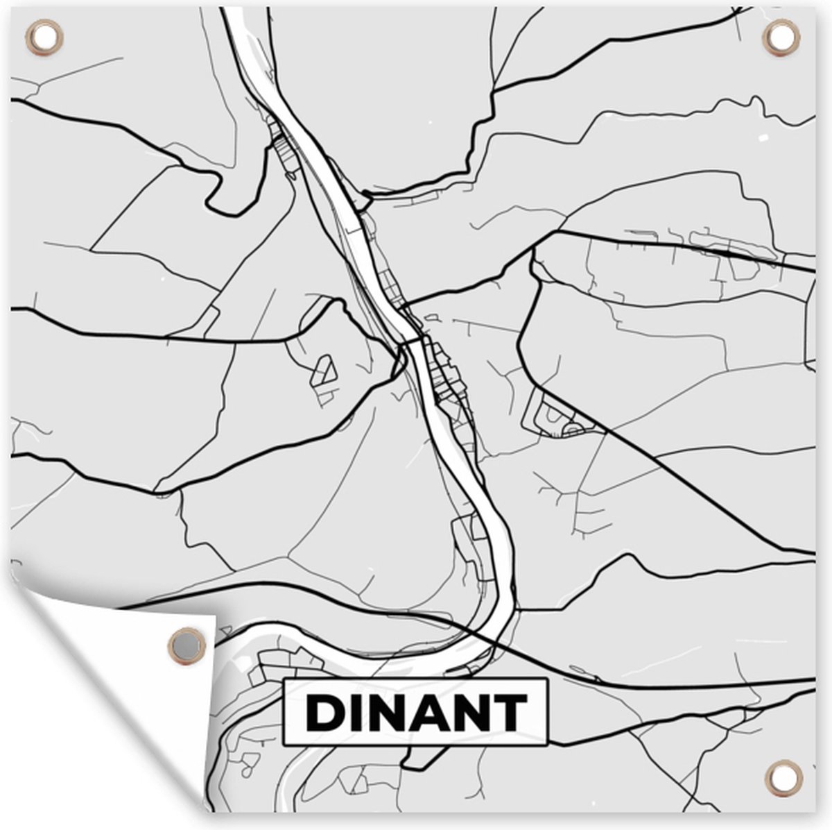 Tuinposters Zwart Wit – België – Plattegrond – Stadskaart – Kaart ...