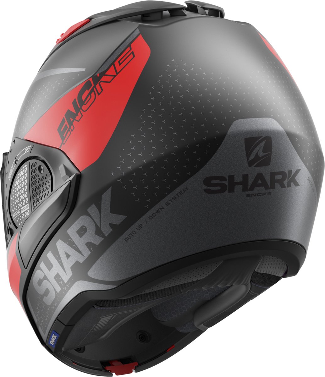 SHARK EVO GT ENCKE Motorhelm Systeemhelm MAT Zwart Rood Antraciet - Maat XL | bol.com