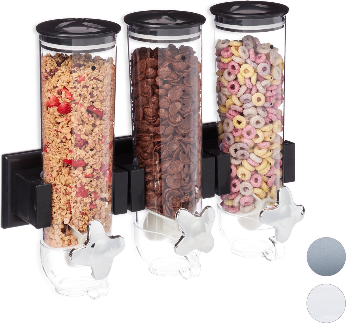 Relaxdays cornflakes dispenser - drievoudig - muesli dispenser ...