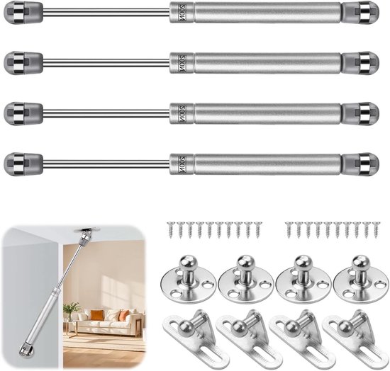 4 pieces 200 N/20 kg Hydraulic Gas Springs with Valve Fittings for ...