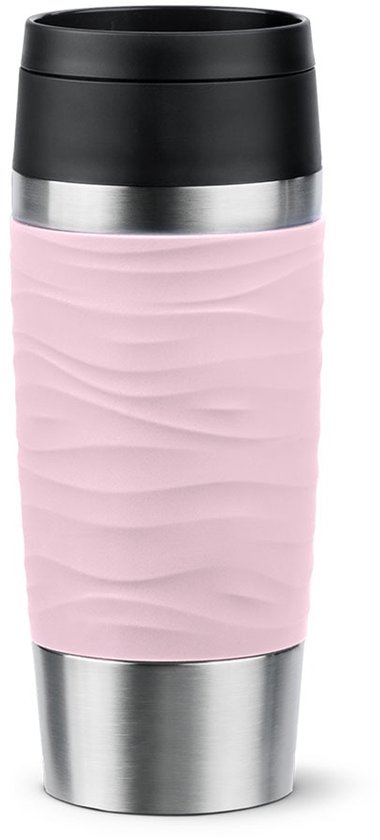 Emsa Travel Mug Classic Waves Isoleerbeker 0.36 L - RVS/roze | bol