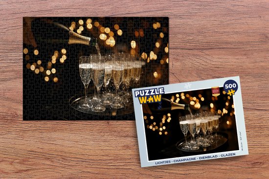 Puzzel Lichtjes - Champagne - Dienblad - Glazen - Legpuzzel - Puzzel ...