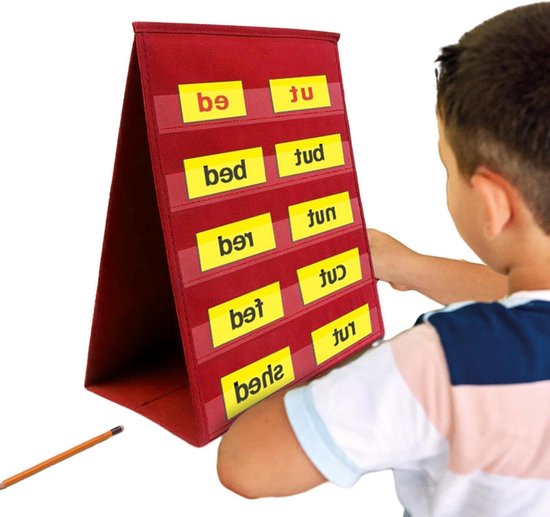 Table Top Pocket Chart Organizer Stand - Portable Desktop Self-Standing ...