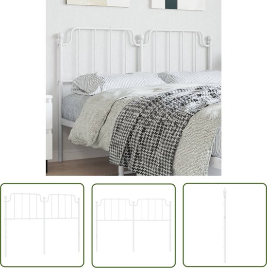 The Living Store Hoofdbord Rond Metalen bed - 166 x 102 cm - Stalen ...