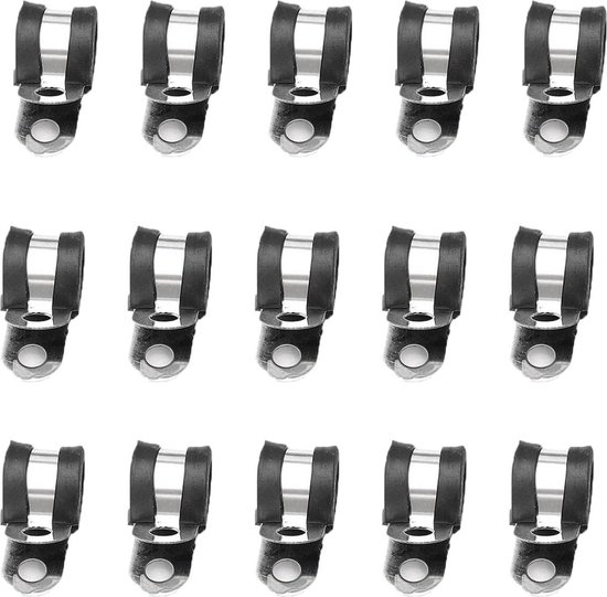 15 STKS Rubber Gevoerde P Clips - Slang Pijp Klem Rvs Voor Buis Pijp ...