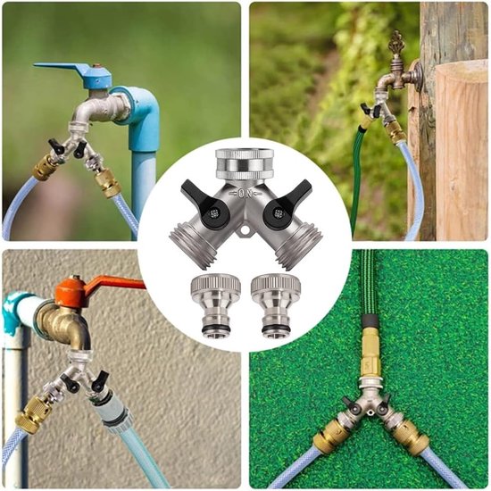 2-weg verdeler water 3/4 inch, wateraansluitverdeler, waterverdeler waterkraan, 2-weg... | bol