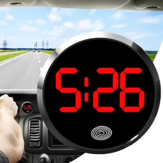 Ronde digitale klok voor auto-dashboard - Voertuigdecoratie - Draagbare ...