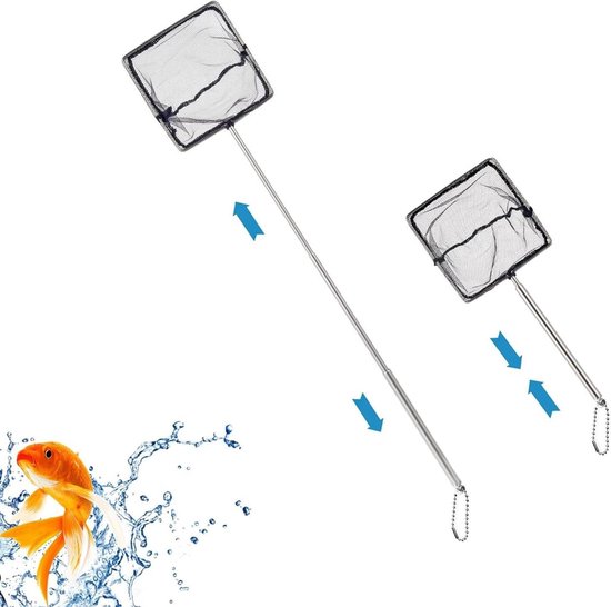 Visnet aquariumschepnet met uittrekbare roestvrijstalen handgreep zacht ...