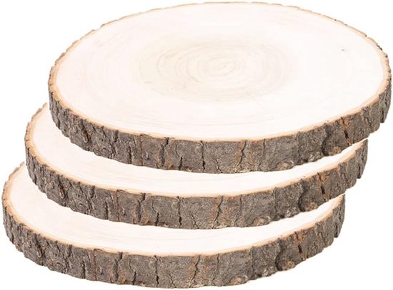 Houten Schijven voor Ambachten en Decoratie - 3 Stuks Ongeboorde Houten ...