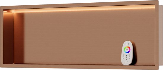 Copper RVS Inbouwnis 30x90x10cm met RGB verlichting | bol