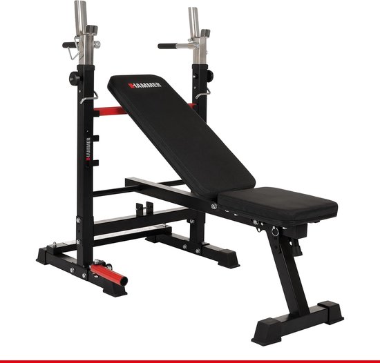 Inklapbare Halterbank met Rek en Schuine Bank - 180 kg Capaciteit | bol