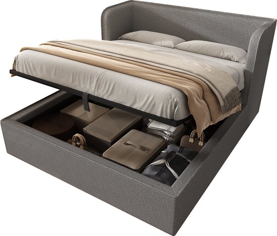 Merax Kingsize Bed 180x200 cm met Hydraulische Opbergruimte ...