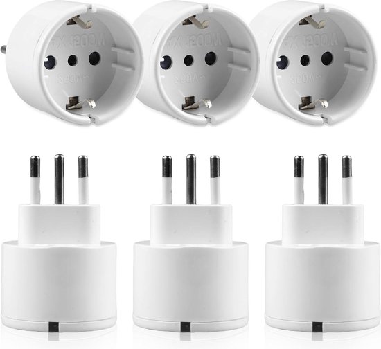 6 stuks adapters Italië stopcontact reisadapter - Europa/Duitsland naar ...