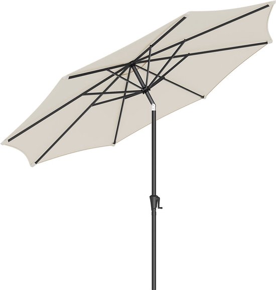 Bruine Parasol - Terrasparaplu - Zonnescherm - Verstelbaar 30° Kantelen ...