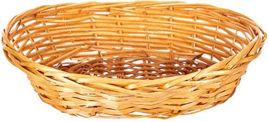 CM Rieten mandje - bruin - 36 x 26 x 10 cm - ovaal - opbergmand | bol